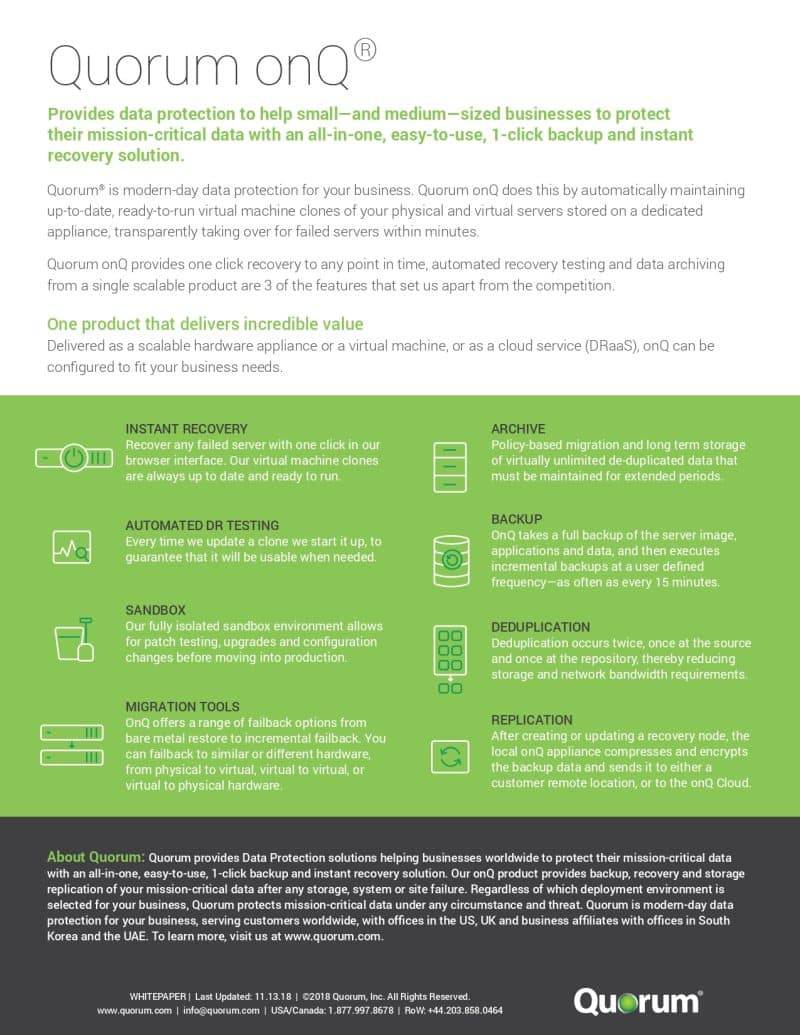 Quorum onQ Overview - Quorum
