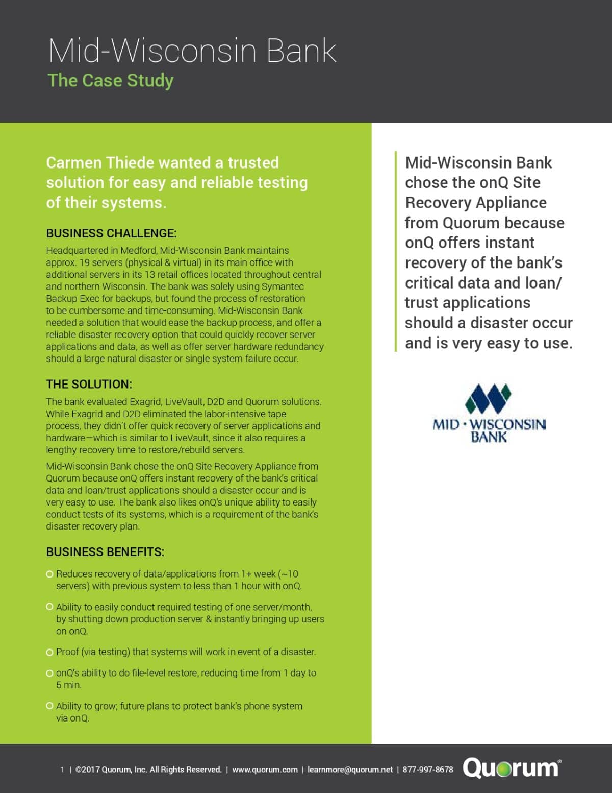 Mid-Wisconsin Bank - Quorum